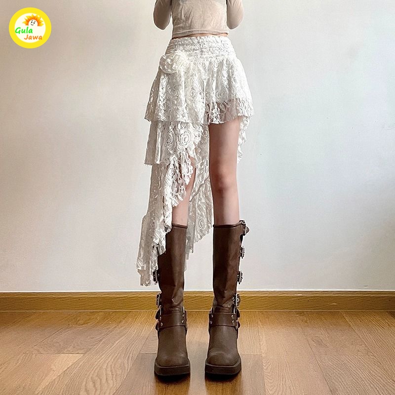 Jual Rok Wanita Dengan Potongan Rose Bias Rose Tidak Beraturan 2024 Rok ...