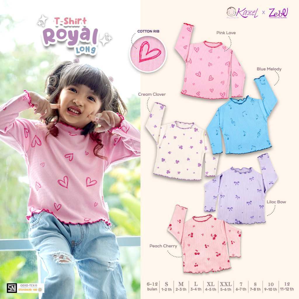 Jual KZL50 KAZEL TSHIRT LENGAN PANJANG ROYAL SHIRT LONG | Shopee Indonesia