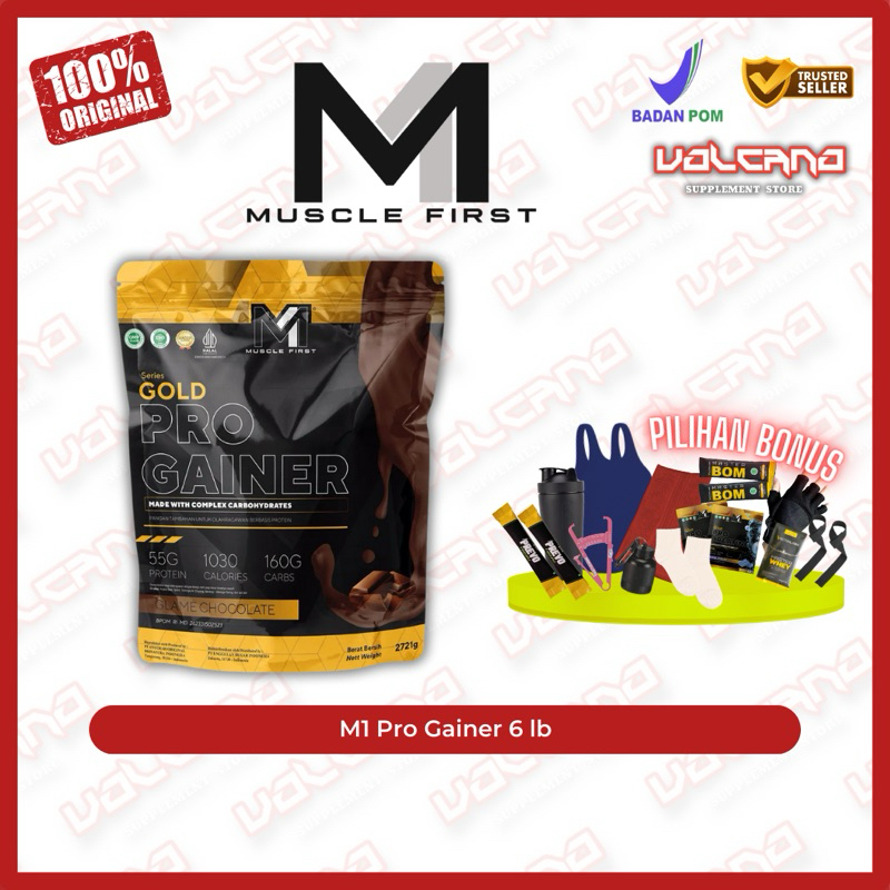 Jual M1 Pro Gainer 6 lb lbs Muscle First mass bulking weight gain 2721 ...
