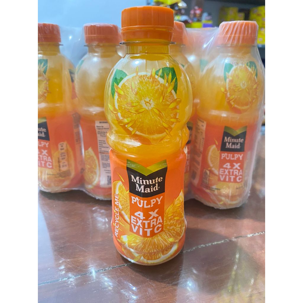 Jual Minute Maid Pulpy Orange Botol 300 Ml | Shopee Indonesia