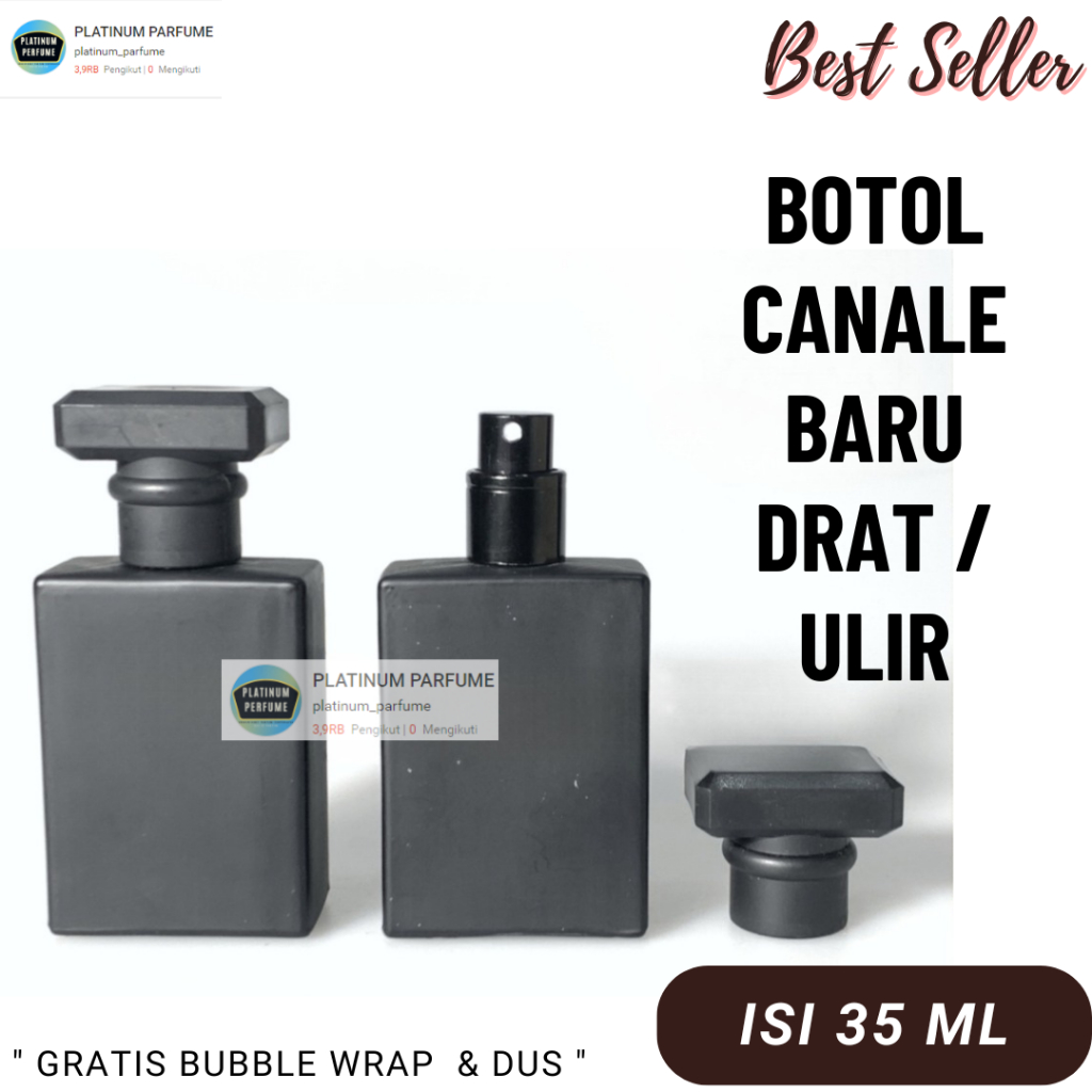 Jual Botol Parfum CHANEL 30 ML BARU Ulir/Drat FULL HITAM - BOTOL PARFUM ...