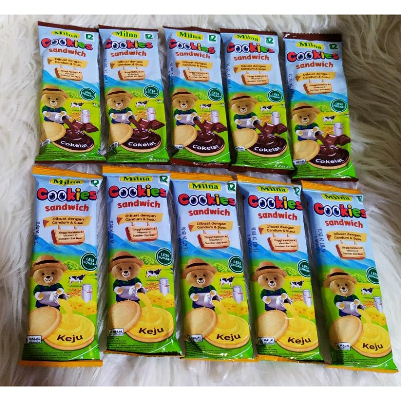 Jual MILNA COOKIES SANDWICH COKLAT DAN KEJU 24 gram | Shopee Indonesia