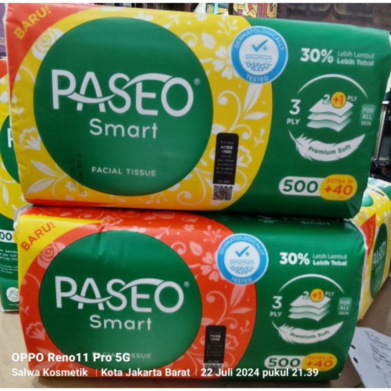 Jual Tissue PASEO SMART Facial 540Ply | Shopee Indonesia