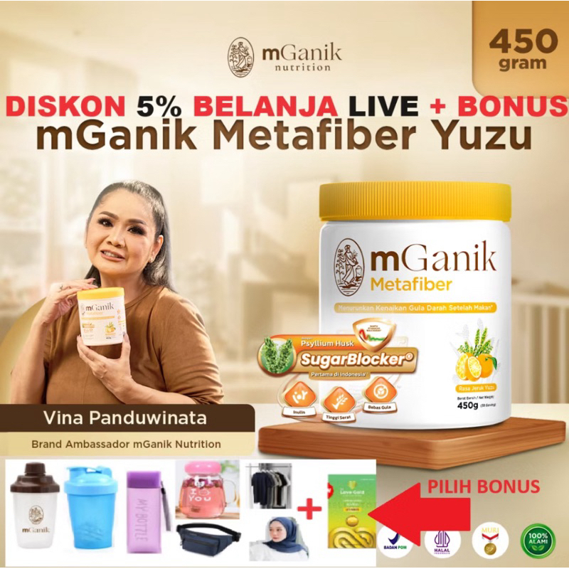 Jual mGanik Metafiber 450gr + Bonus - Suplemen Serat Diabetes Herbal ...