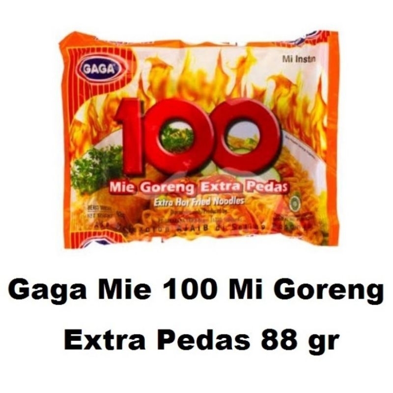 Jual MIE GAGA 100 MIE GORENG EXTRA PEDAS NETTO 88 GR | Shopee Indonesia