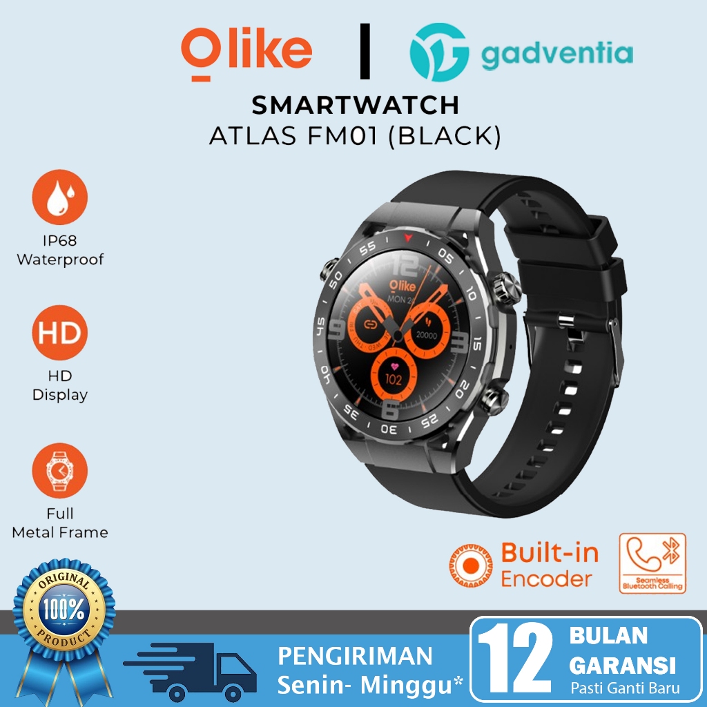 Jual OLIKE FW1 Smartwatch Interstellar Touch IP68 Waterproof Health ...
