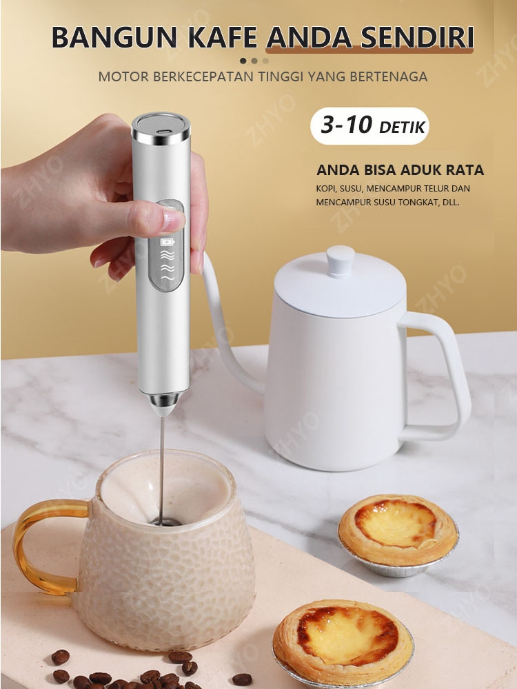 Jual ZHYO Mixer Listrik Mini Pembuih susu Pengaduk Minuman Portabel ...