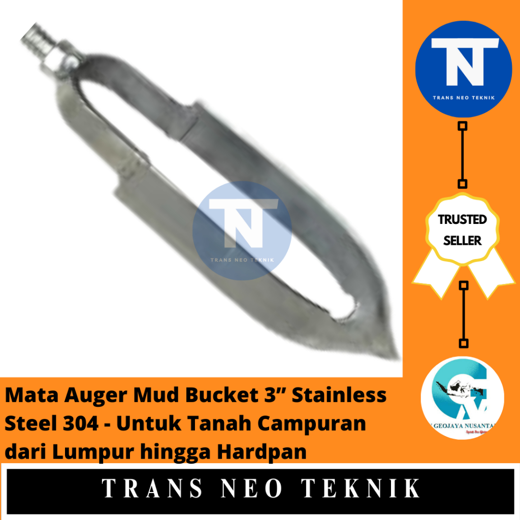 Jual Mata Auger Mud Bucket 3” Stainless Steel 304 - Untuk Tanah ...