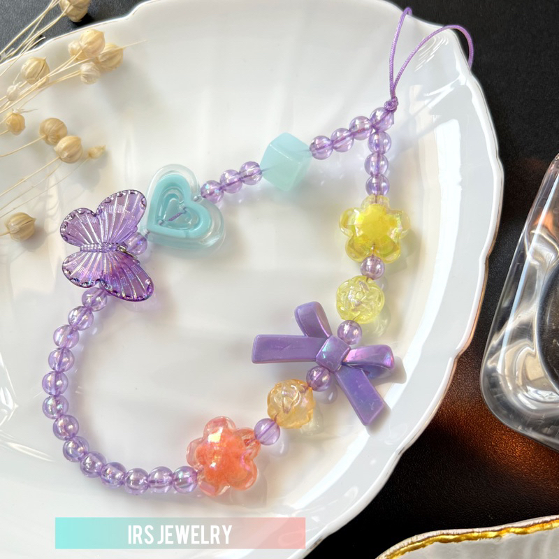 Jual Phone Strap Beads Ungu Series/ Tali Lanyard Handphone Manik Pita ...