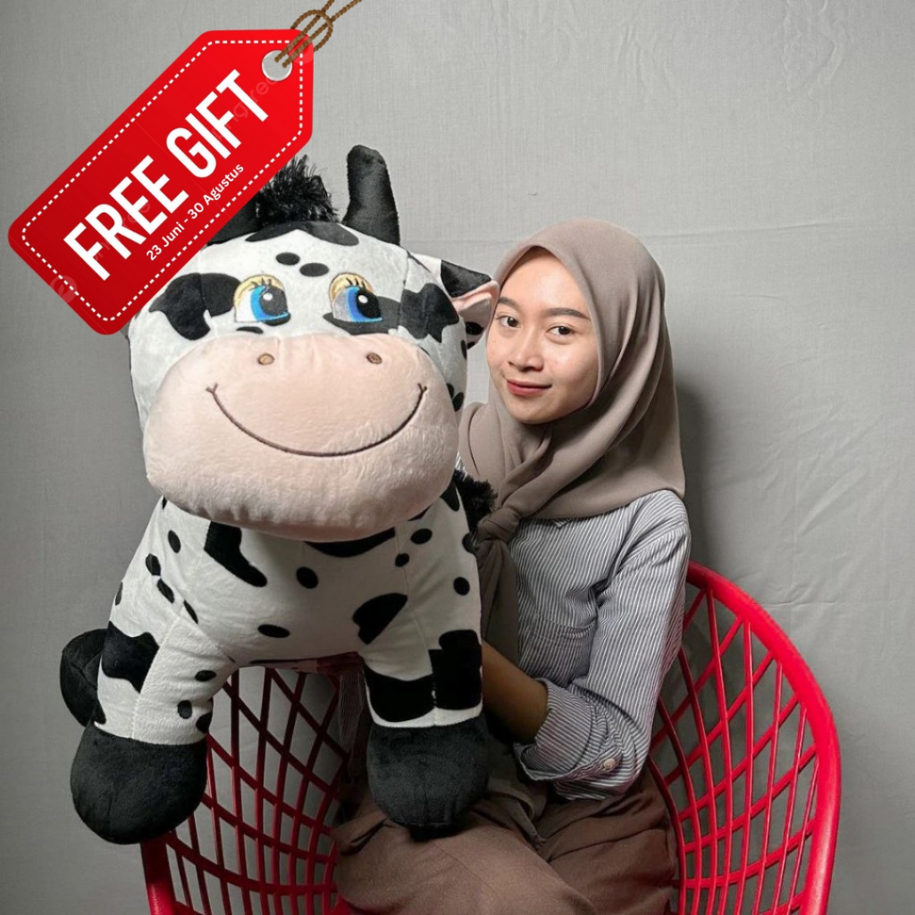 Jual Boneka Sapi Berdiri Jumbo Lucu Halus Bahan Yelvo Berlabel SNI ...