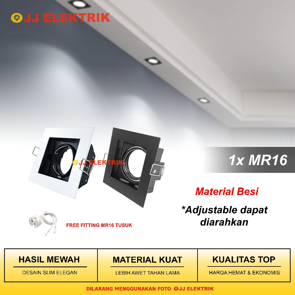 Jual Kap Lampu Downlight LED MR16 Spotlight Kotak | Shopee Indonesia