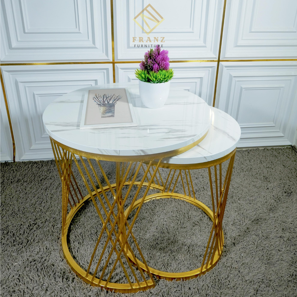 Jual (FREE GARANSI) Meja bulat Marmer silang ramping / modern design ...