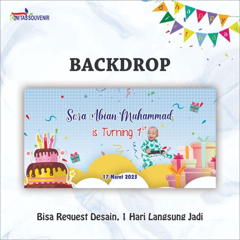 Jual backdrop ultah anak - banner ultah anak custom | Shopee Indonesia