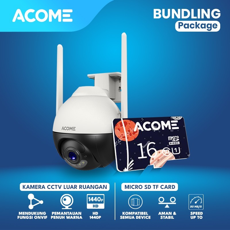 Jual ACOME IoT Color Night Vision PTZ 4MP Camera APC32 outdoor IP65 Tahan Air Definisi HD 4MP ...