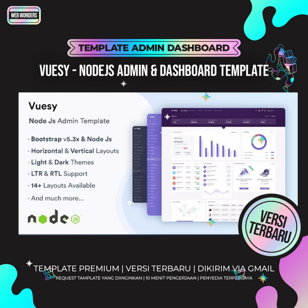 Jual Vuesy Nodejs Admin And Dashboard Template Shopee Indonesia 
