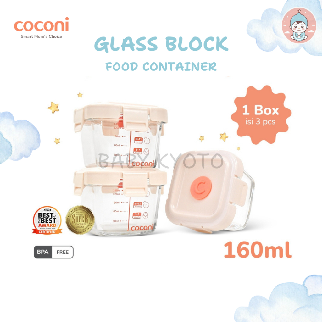 Jual BK Coconi Baby Food Glass Container 3 Pcs Wadah Kontainer ...
