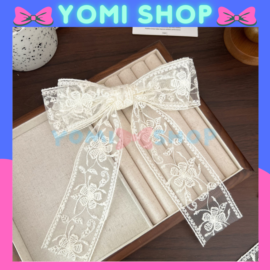 Jual P-155 // JEPITAN RAMBUT PITA PUTIH DOUBLE MOTIF BUNGA/JEPITAN ...