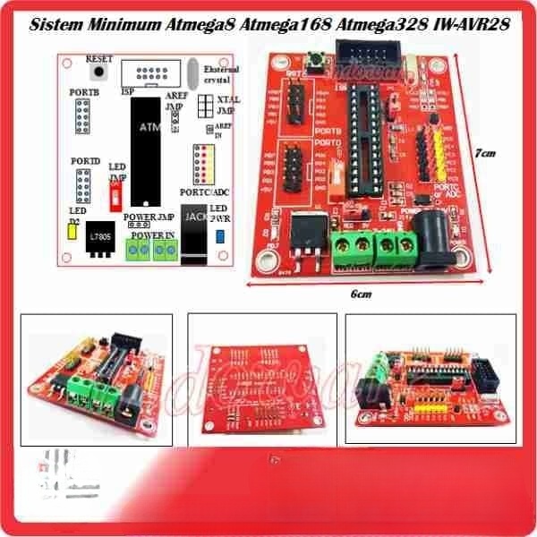 Jual Sistem Minimum Atmega8 Atmega168 Atmega328 IW-AVR28 invepow21 ...