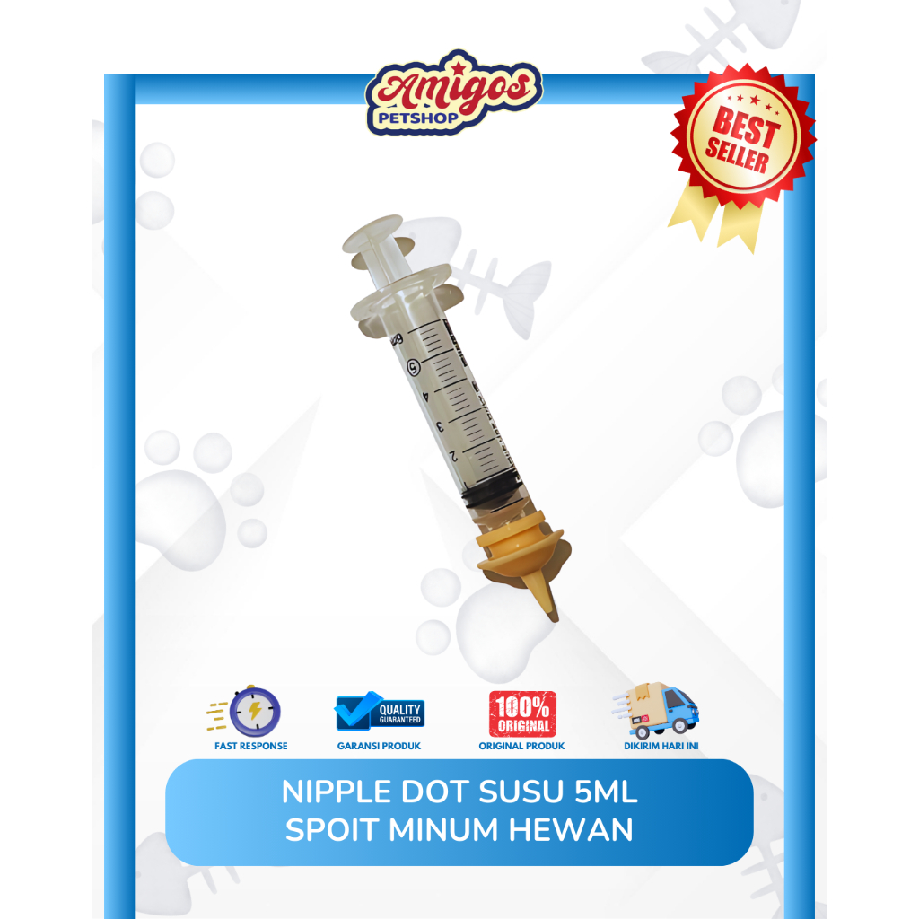 Jual Spoit Nipple Dot Susu Hewan 5ml - Spit nipple - Spit dot - Spoit dot - Suntikan 5ml Dot ...