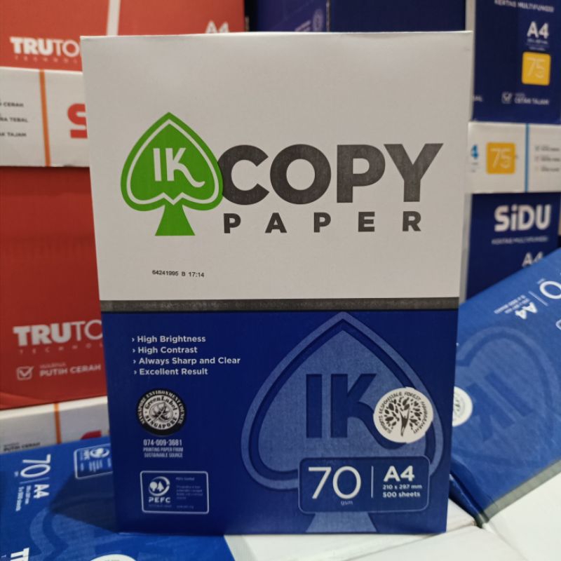 Jual Kertas A4 70 Gram Copy Paper Rim ( Instan / Sameday ) | Shopee ...