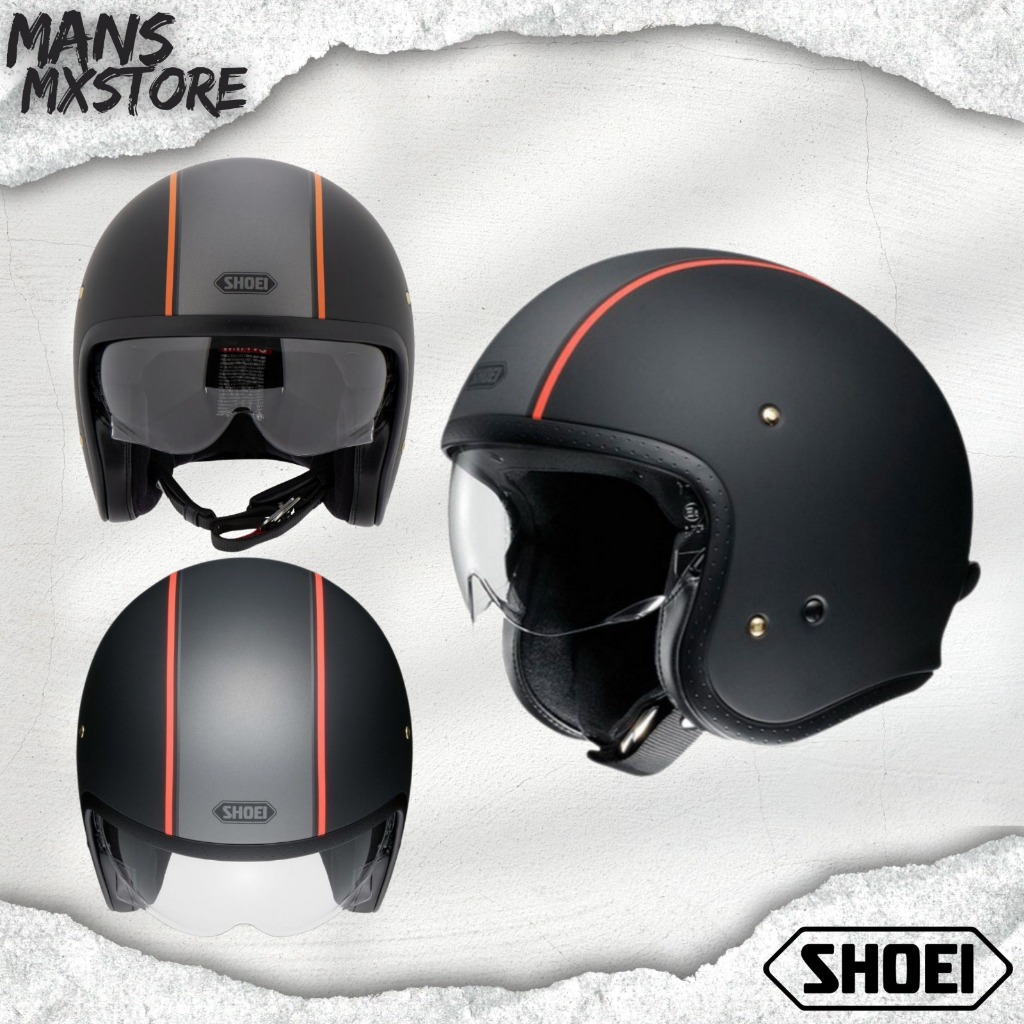 Jual HELM SHOEI J.O CARBURETTOR TC-8 ORANGE BLACK HELMET RETRO CLASSIC ...