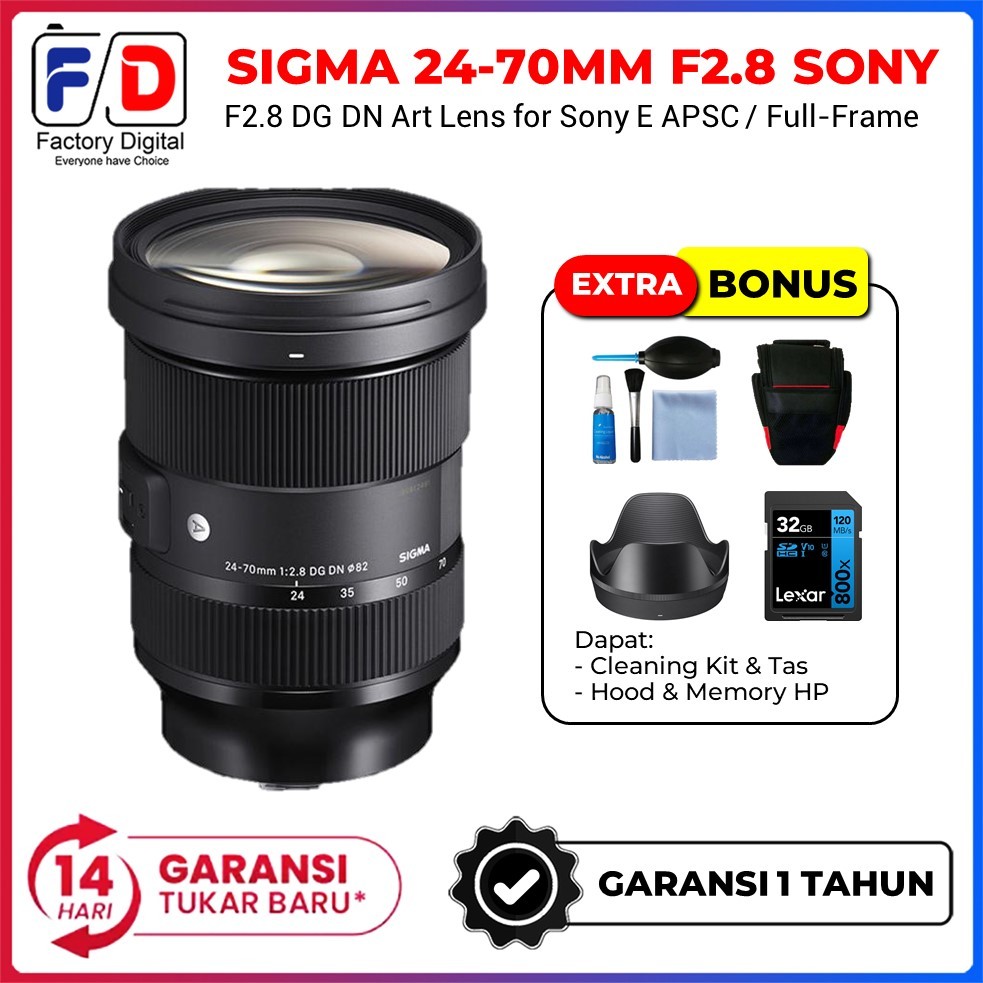 Jual Lensa Sigma 24-70mm f2.8 DG DN Art Lens for Sony E / Lensa Bokeh Sony | Shopee Indonesia