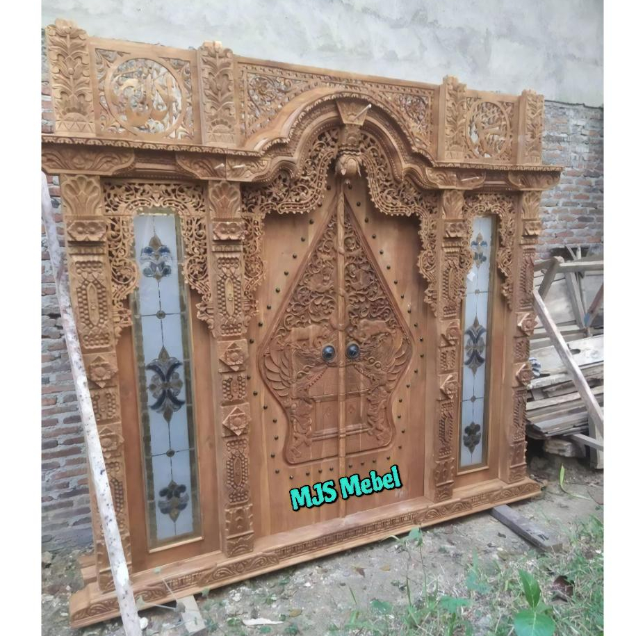 Jual Pintu Gebyok Ukir Jepara Kayu Jati Asli model Wayang (kelir ...
