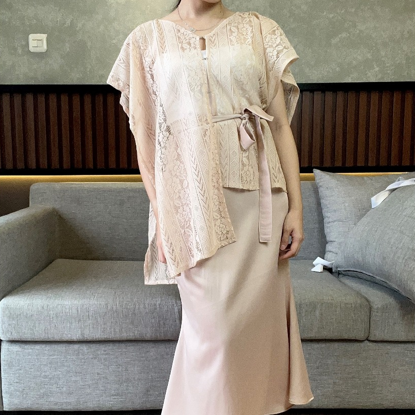 Jual Lenata Joey Lace Dress Outer/Dress Outer brukat pesta Baju Pesta ...