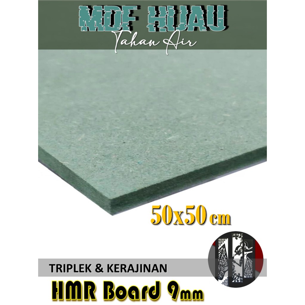 Jual HMR Board 9mm 50x50 cm (9 mm 50x50cm | 50 x 50 cm) MDF HIJAU 9mm ...