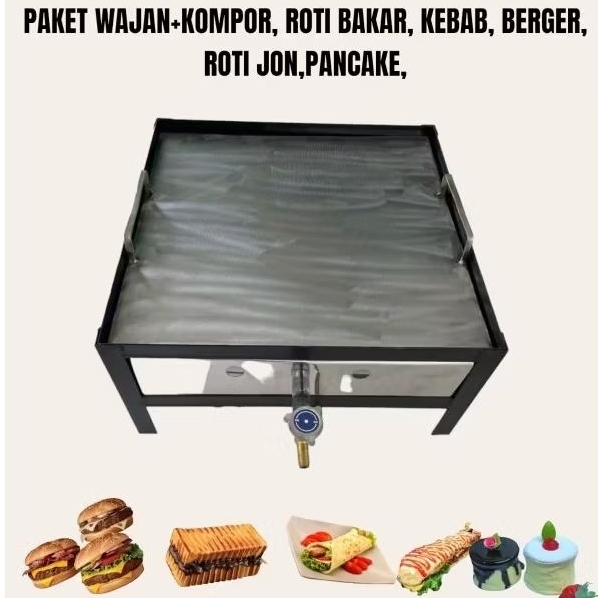 Jual WAJAN+KOMPOR ROTI BAKAR KEBAB BERGER ROTI JON PUNCAKE DLL | Shopee ...