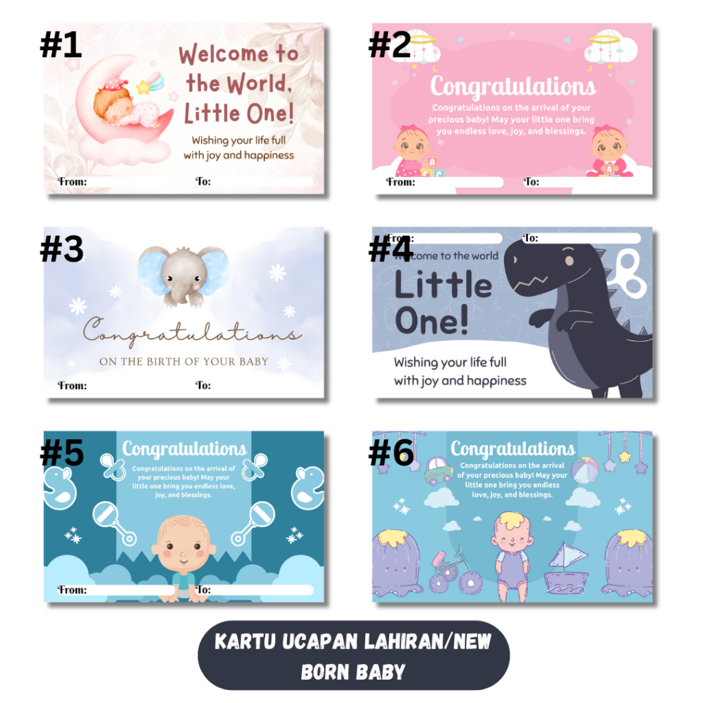 Jual Kartu Ucapan New Born Baby | Kartu Ucapan Kelahiran Lahiran | Greeting Card New Born Baby ...