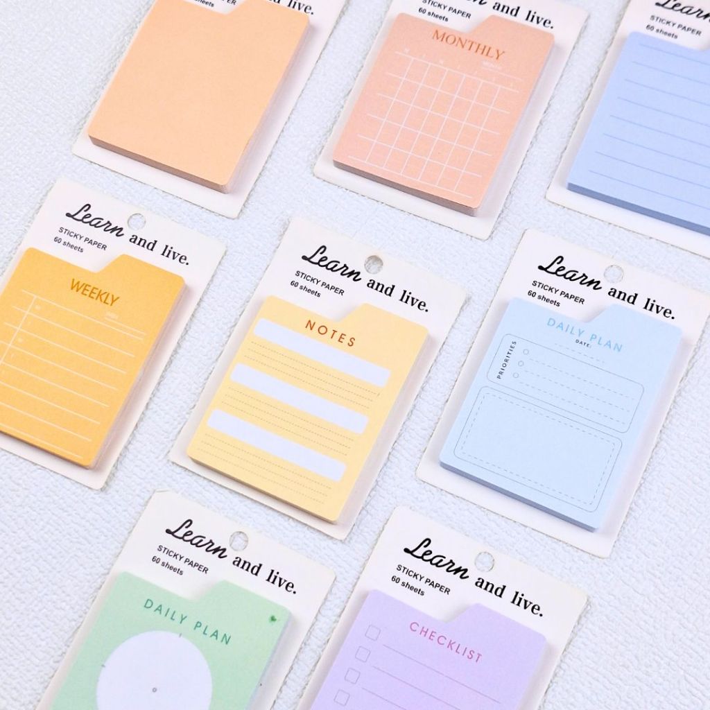 Jual LEARN AND LIVE STICKY NOTES PAPER colorfull daily weekly monthly ...