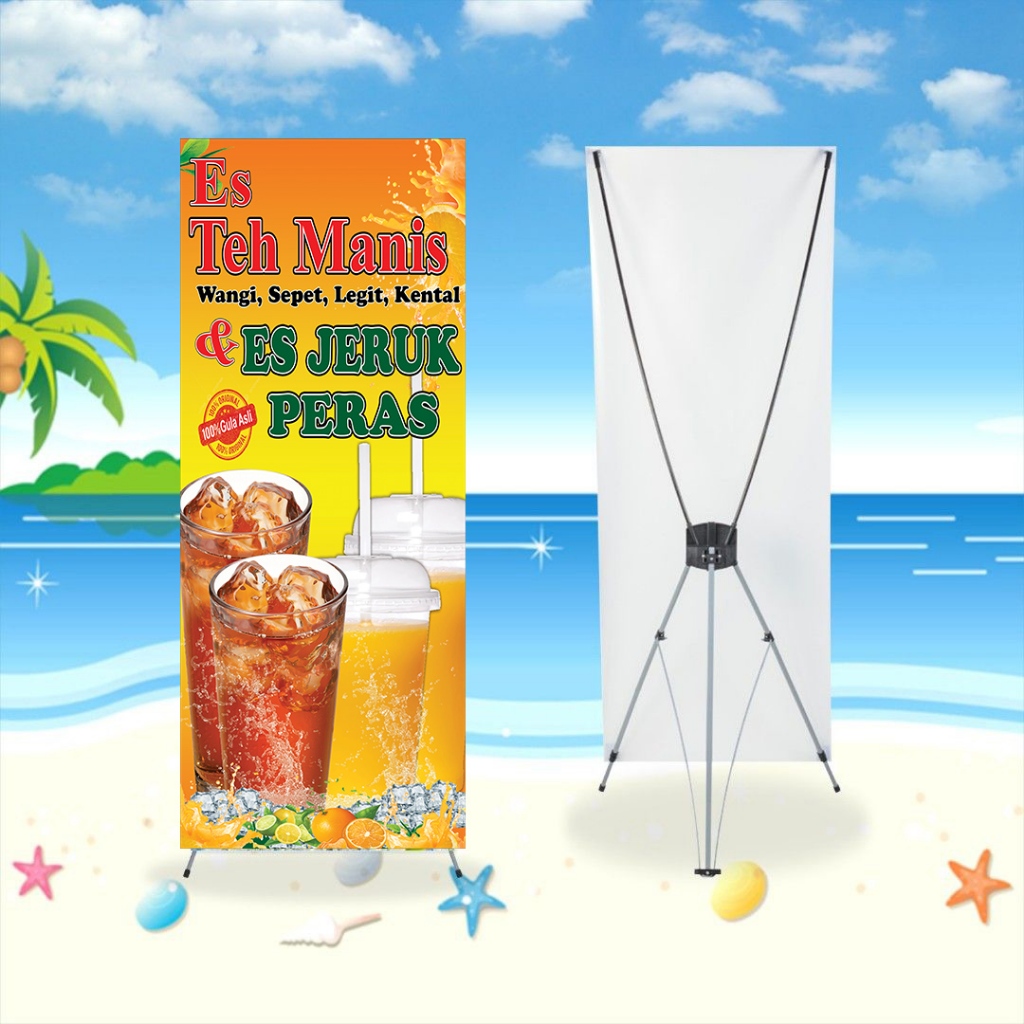 Jual Spanduk Banner standing banner x banner Es Teh solo free ganti ...