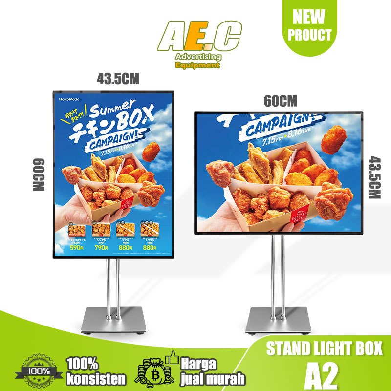 Jual Standing Poster Slim Light Box LED Display - A2/50*70/60*90 ...