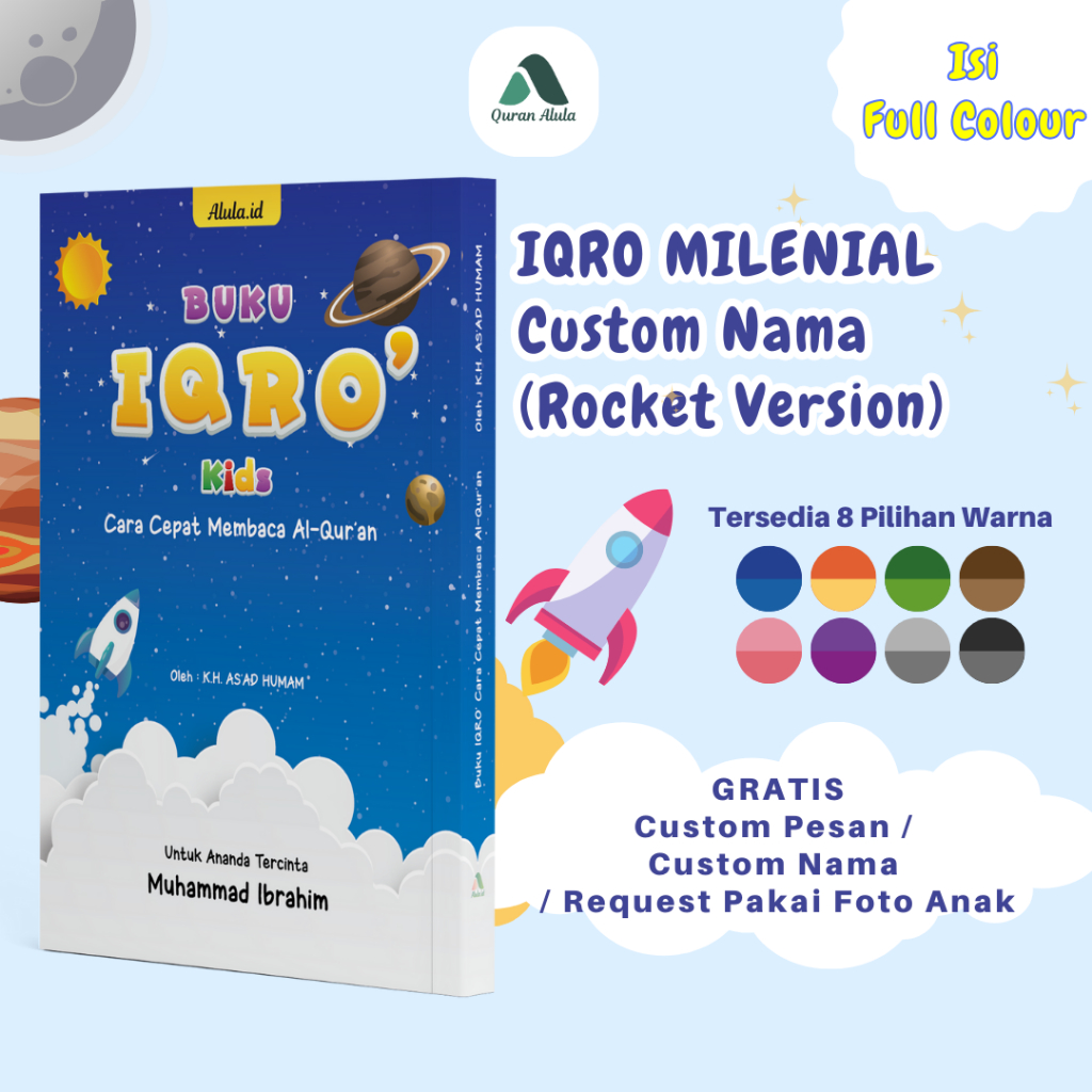 Jual Buku IQRO Anak Custom Tulis Nama Foto Eksklusif Full Warna Iqra 1 ...
