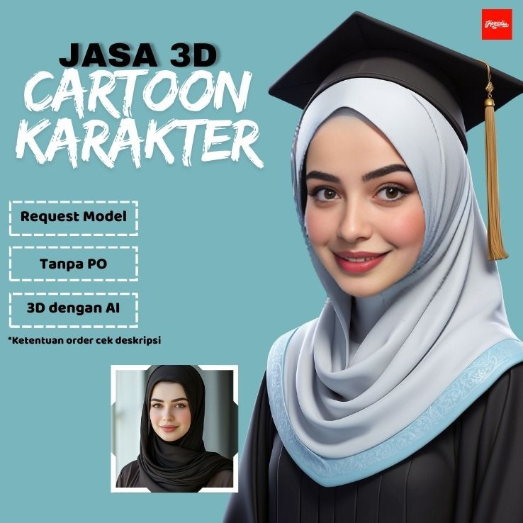 Jual Edit Foto jadi karikatur 3D dengan AI Jasa Edit/Desain Foto ke AI Kartun 3D Jasa Buat/Edit ...