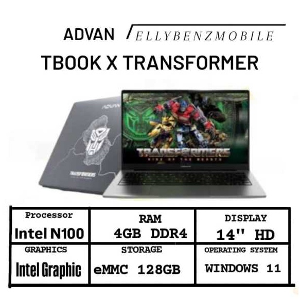 Jual Laptop Advan TBOOK X TRANSFORMER 14" Intel N100 4/128GB New ...