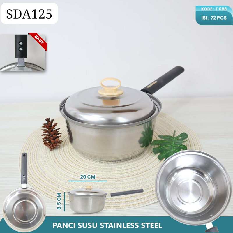Jual PANCI SUSU STAINLESS 20 cm Set Tutup Stainles / Panci Milk Pot ...