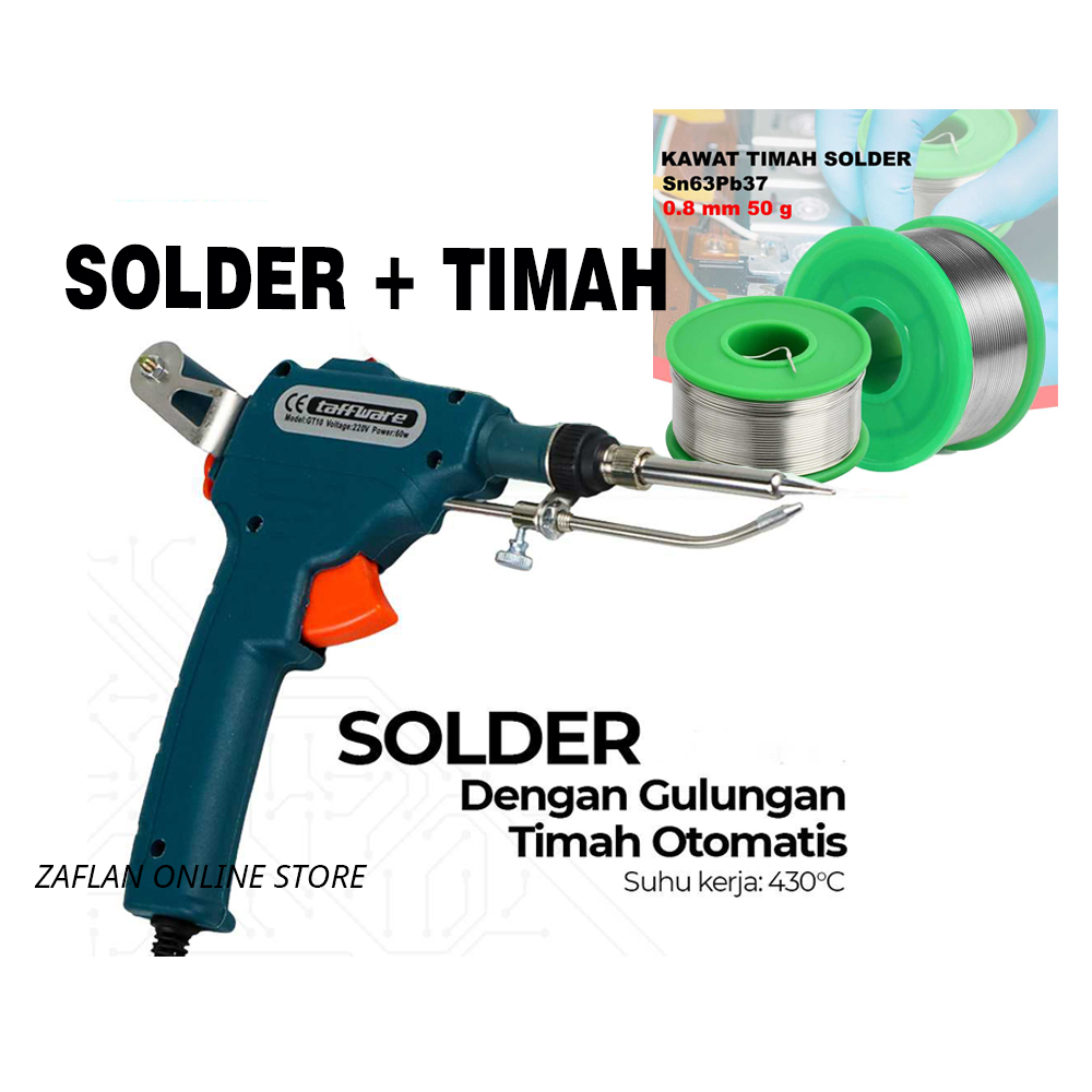 Jual Paket Solder dan Timah. Solder Iron Automatic Tin Gun 60W | Shopee ...