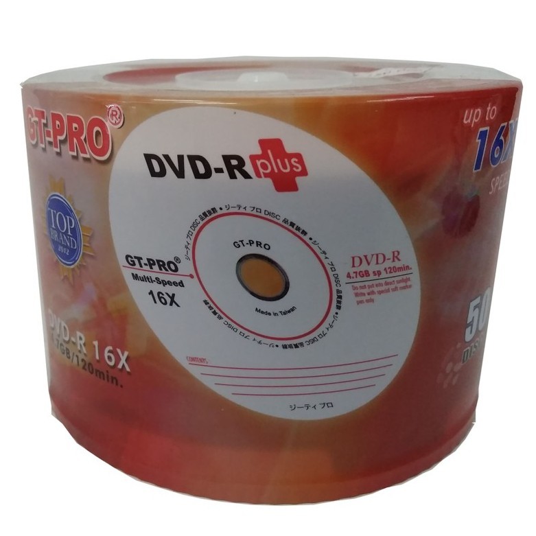 Jual DVD-R + GT-PRO Plus 4.7GB 16X 120Min DVDR DVD Kosong Spindle Isi 50 Pcs | Shopee Indonesia