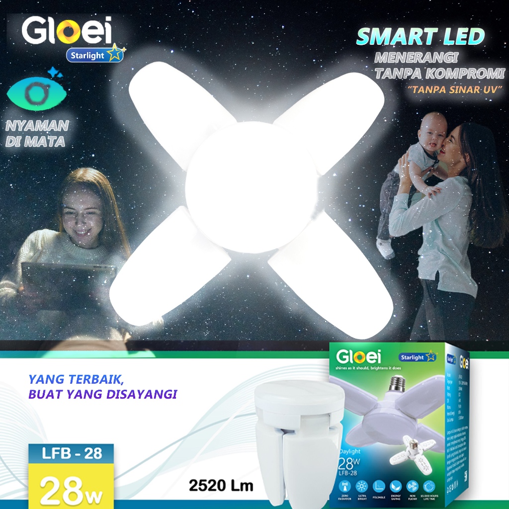 Jual LAMPU LED MODERN Model Kipas 4 Sayap Cahaya terang merata 5 TITIK ...