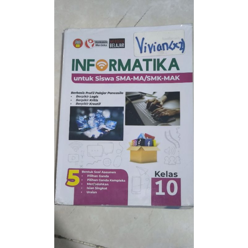 Jual Buku Informatika untuk Jenjang SMA/MA Kelas X/10 Kurikulum Merdeka ...