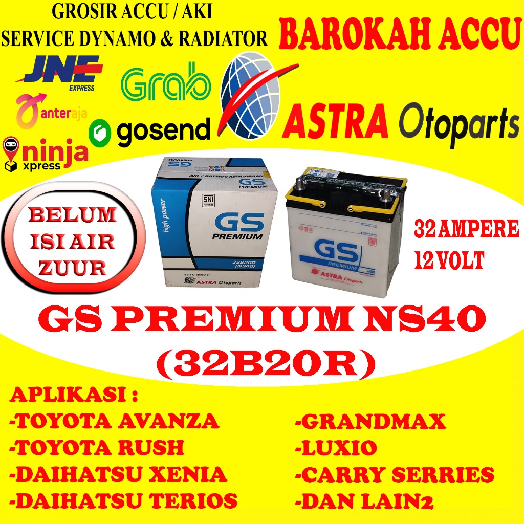 Jual AKI GS PREMIUM NS40 / 32B20R, 32 AH ASTRA OTOPARTS | Shopee Indonesia