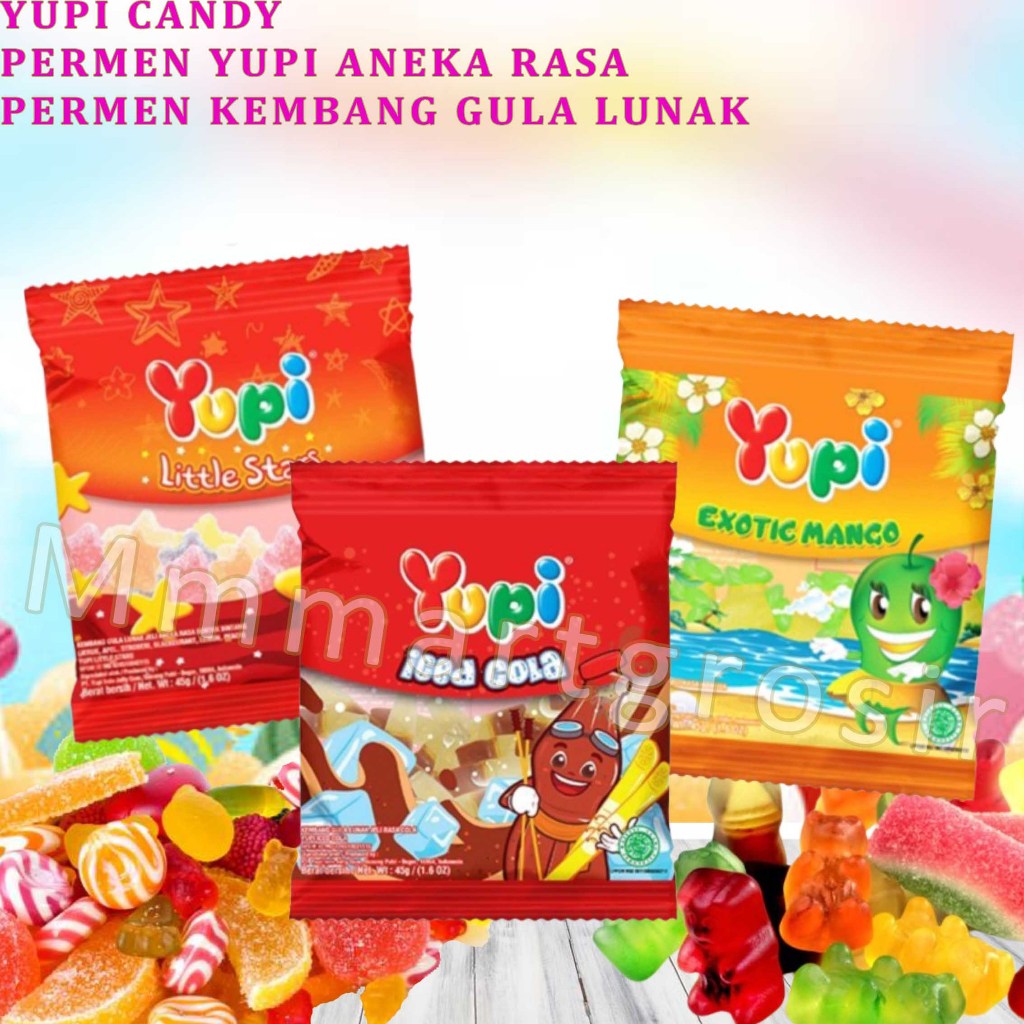 Jual Yupi Candy / Permen Yupi Aneka Rasa / Permen Kembang Gula Lunak / 45gr | Shopee Indonesia