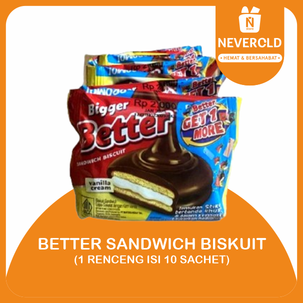 Jual BETTER SANDWICH BISKUIT ALL VARIANT 1 PACK ISI 10 | Shopee Indonesia