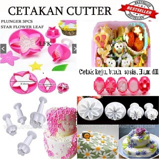 Jual IMPORT CK MIX PLUNGER SMALL BN BENTO SET BINTANG HATI BUNGA BULAT ...
