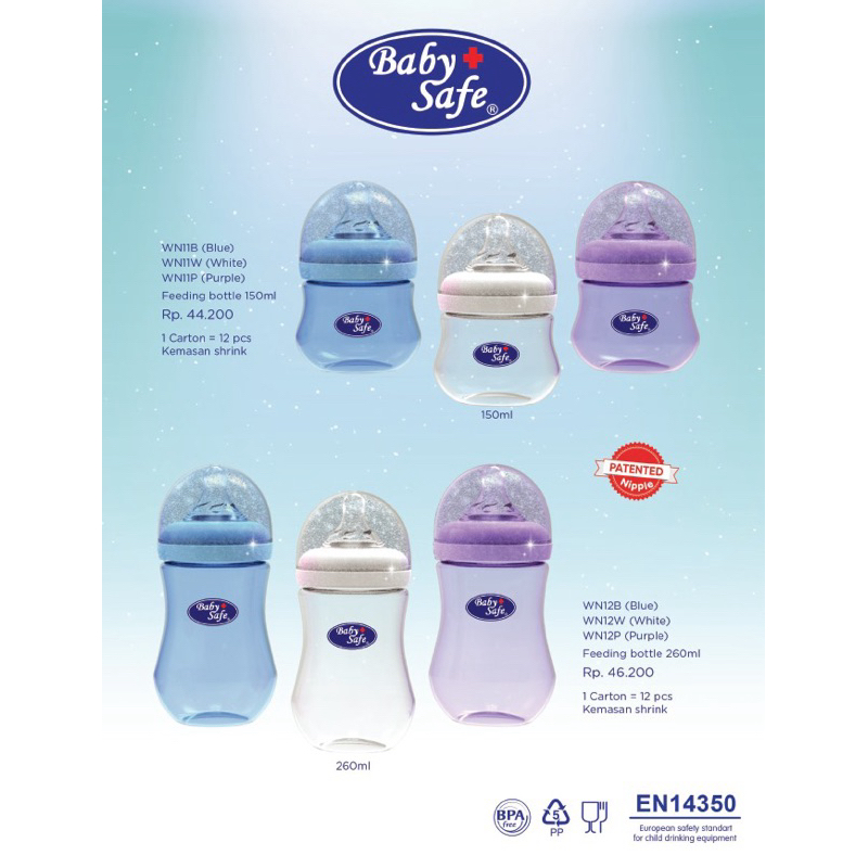Jual BABY SAFE Wide Neck Bottle 150ml 260ml Botol Susu Dot Bayi Anak ...
