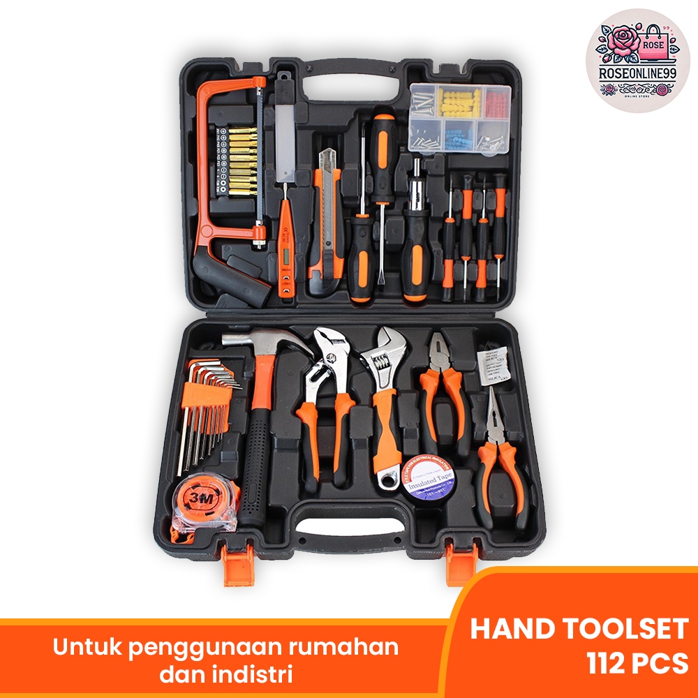 Jual RO Hand Toolset 112Pcs Tool Kit Alat Rumah Tangga ToolKit Set Toolkit Toolbox | Shopee ...