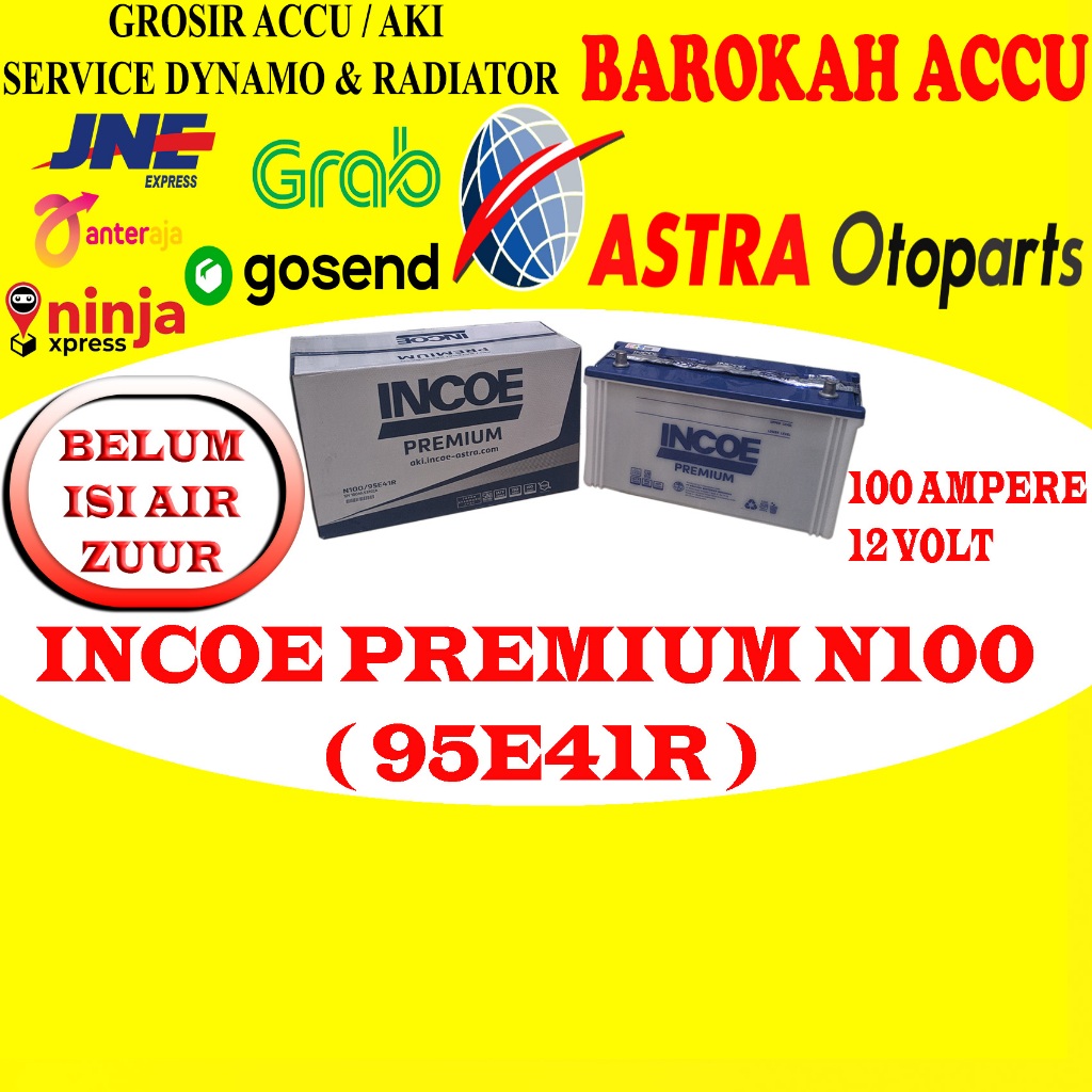Jual AKI INCOE PREMIUM N100 / 95E41R , 100 AH ASTRA OTOPARTS | Shopee ...