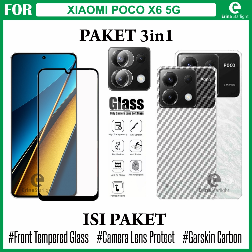 Jual Paket 3in1 Tempered Glass Xiaomi Poco X6 5G X6 Pro 5G Free ...